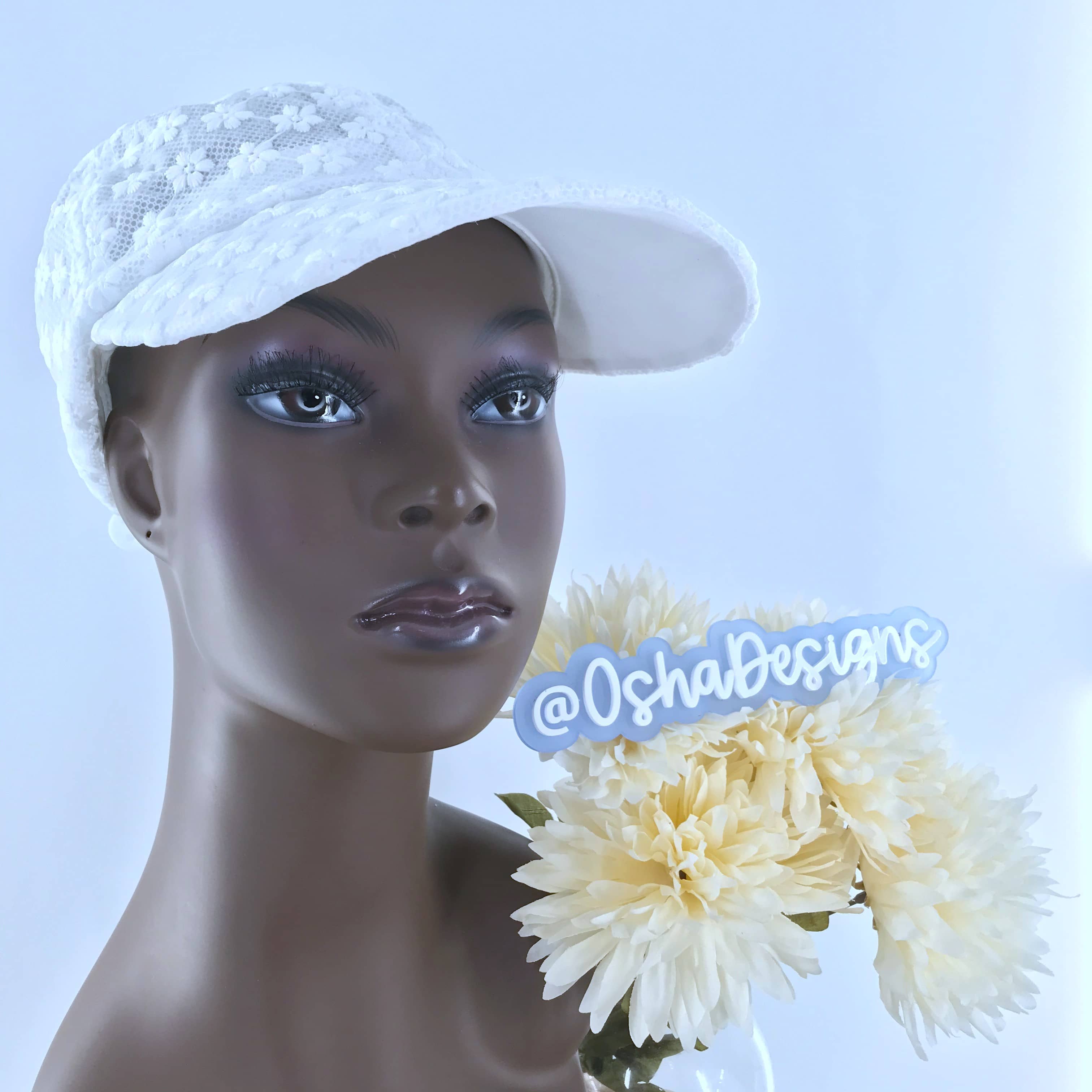 Elegant White Floral Cap – Osha Designs